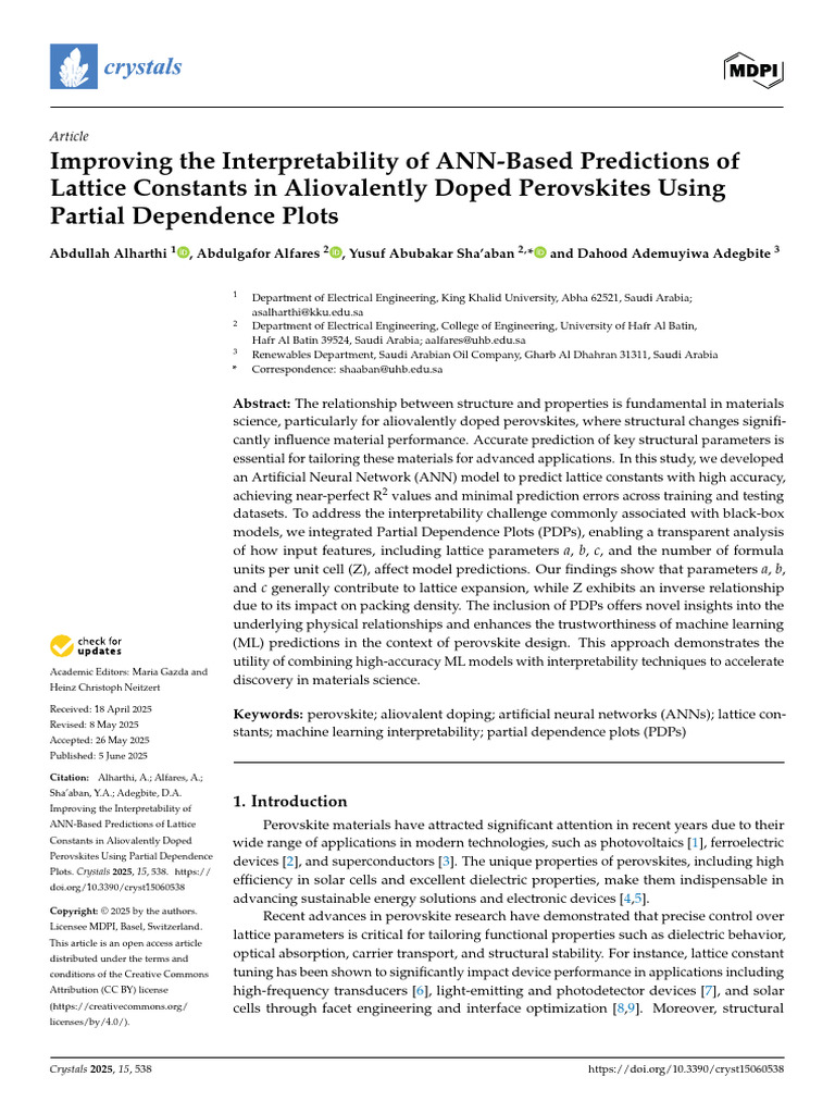 Improving the Interpretability of ANN-Based Predictions of Lattice ...