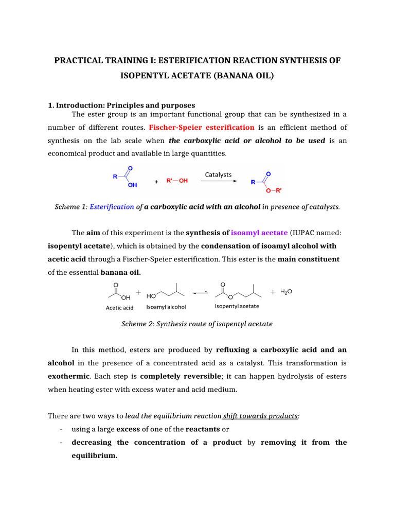 Preparation of Isoamyl Acetate (Esterification) | PDF | Ester | Distillation