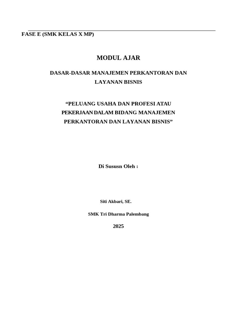 Modul Ajar SMK N 2 Temanggung Syafa Sna 1 | PDF
