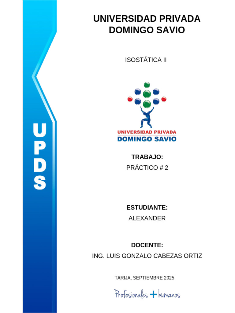Práctica de Isostática II - Universidad Savio | PDF