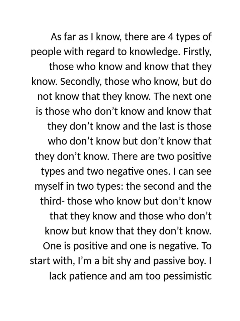 The Type of People That I Am | PDF