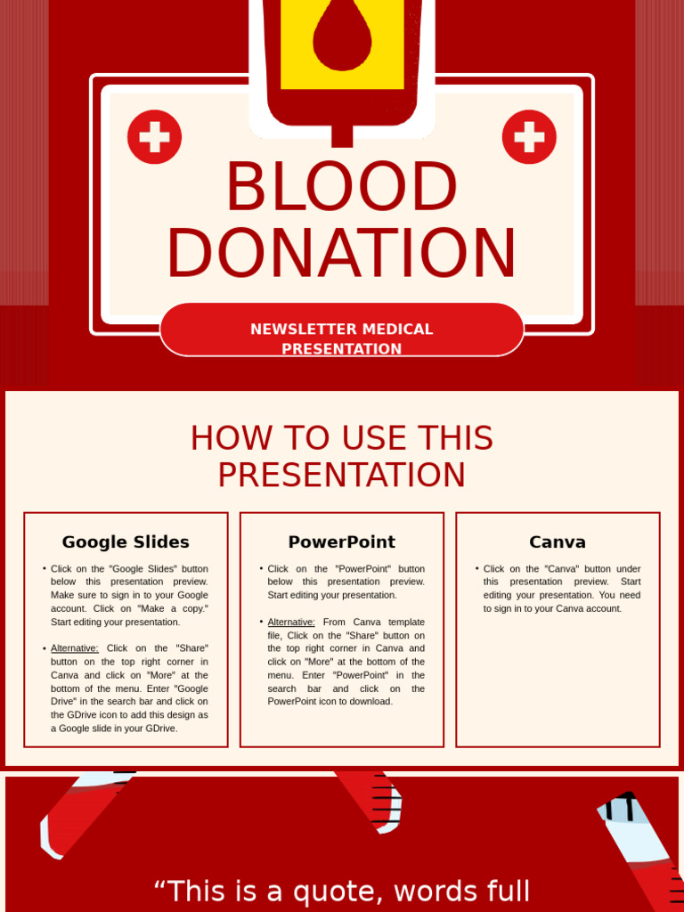 Blood Donation Presentation Guide | PDF | Software | Online Services