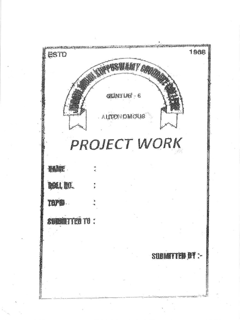 Project Work | PDF