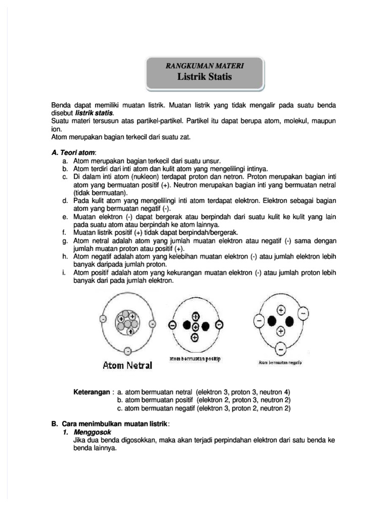 Memahami Listrik Statis dan Atom | PDF