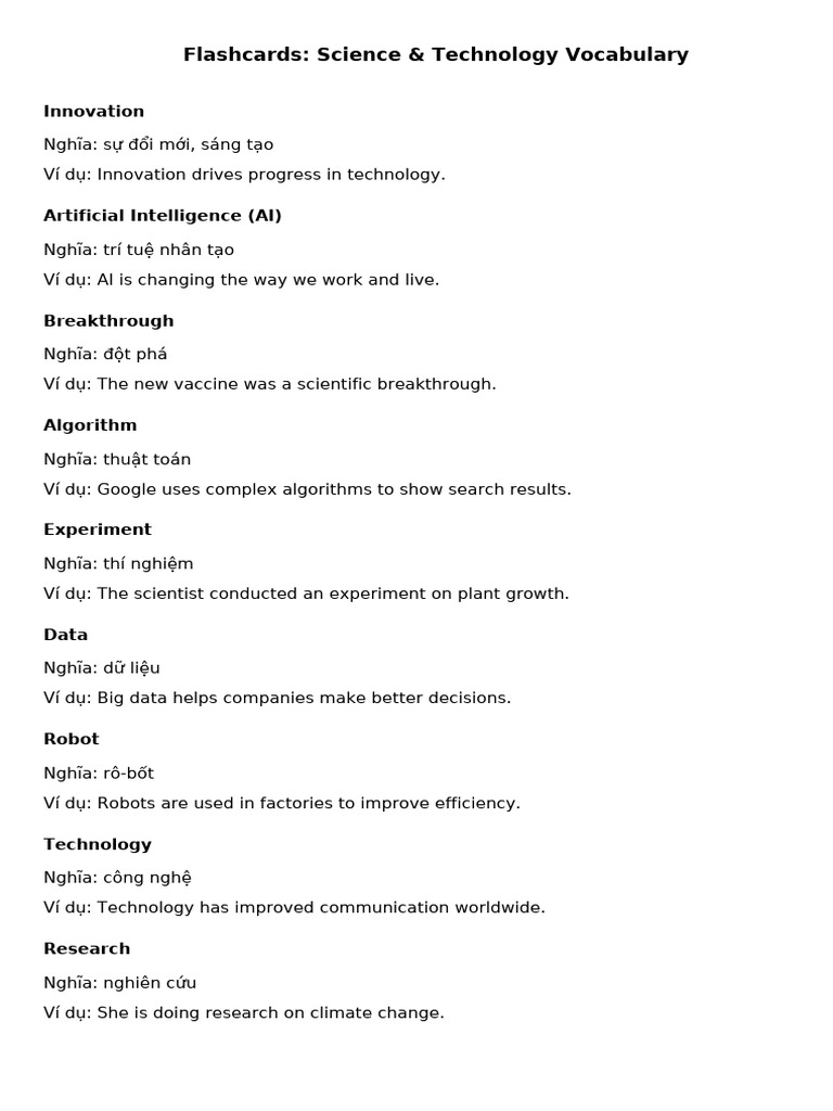 Science Technology Flashcards | PDF
