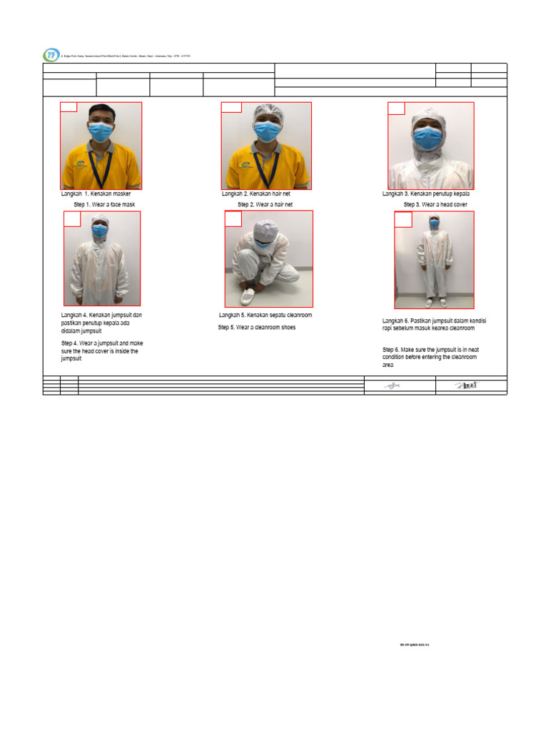 Cleanroom Gowning Instructions Guide | PDF