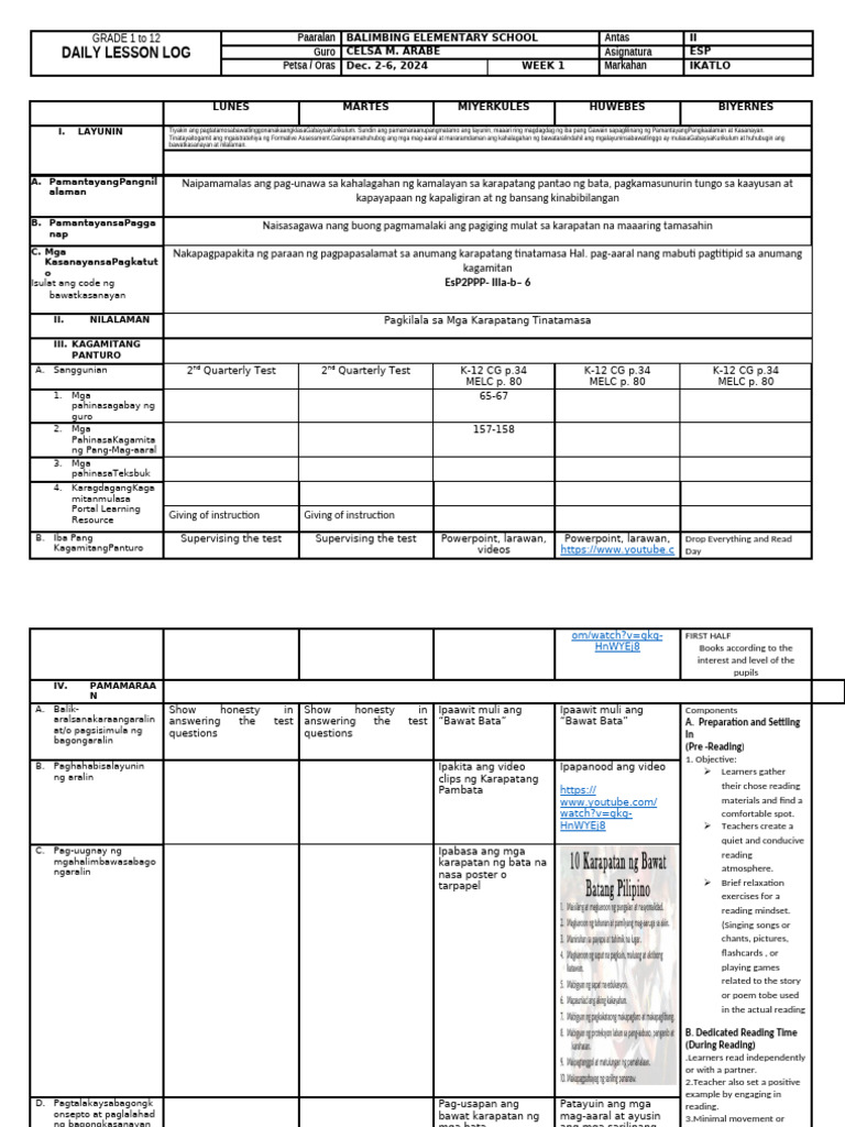 Q3 Esp Week 1 | PDF