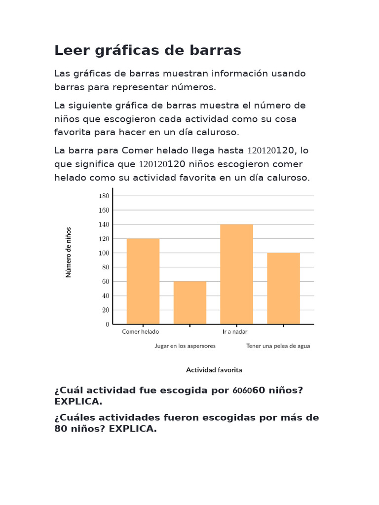 Lectura y creación de gráficas de barras | PDF