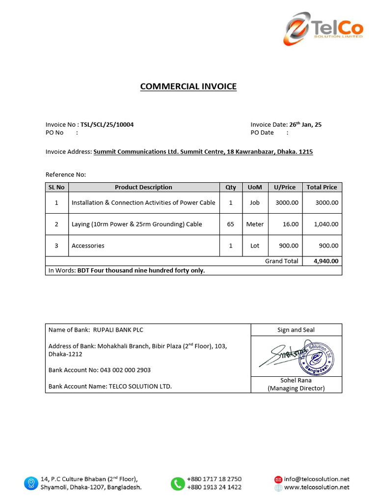 Commercial Invoice | PDF