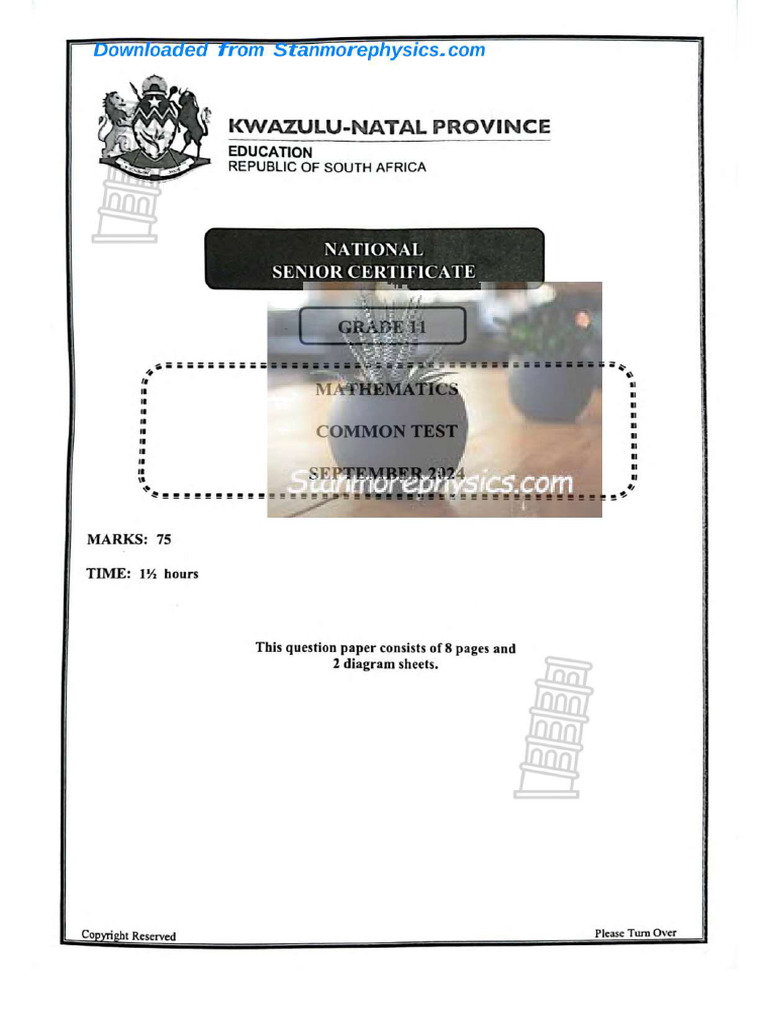 KZN Maths Grade 11 September 2024 QP and Memo | PDF