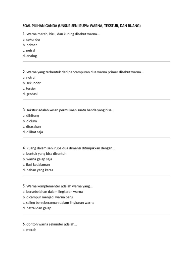 Soal Pilihan Ganda | PDF