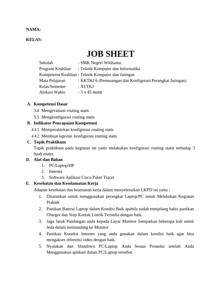 Job Sheet 2 | PDF