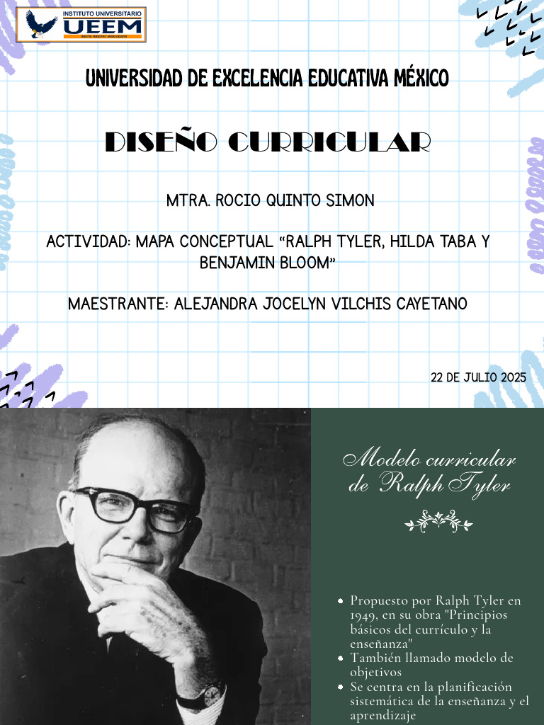 Ralph Tyler Hilda Taba y Benjamin Bloom | PDF | Plan de estudios ...