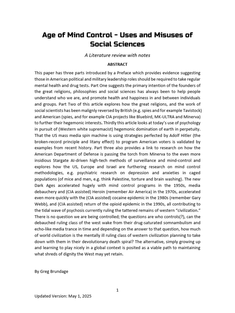 Age of Mind Control - Uses and Misuses of Social Sciences - Updated Version | PDF | Gospels | Torah
