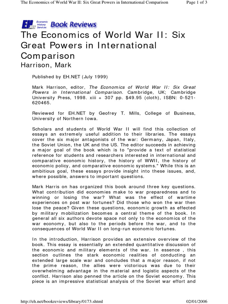 The Economics of World War II Six Great | PDF