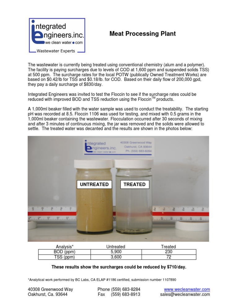 2011 Meat Processing Plant Waste Water Case Study | PDF