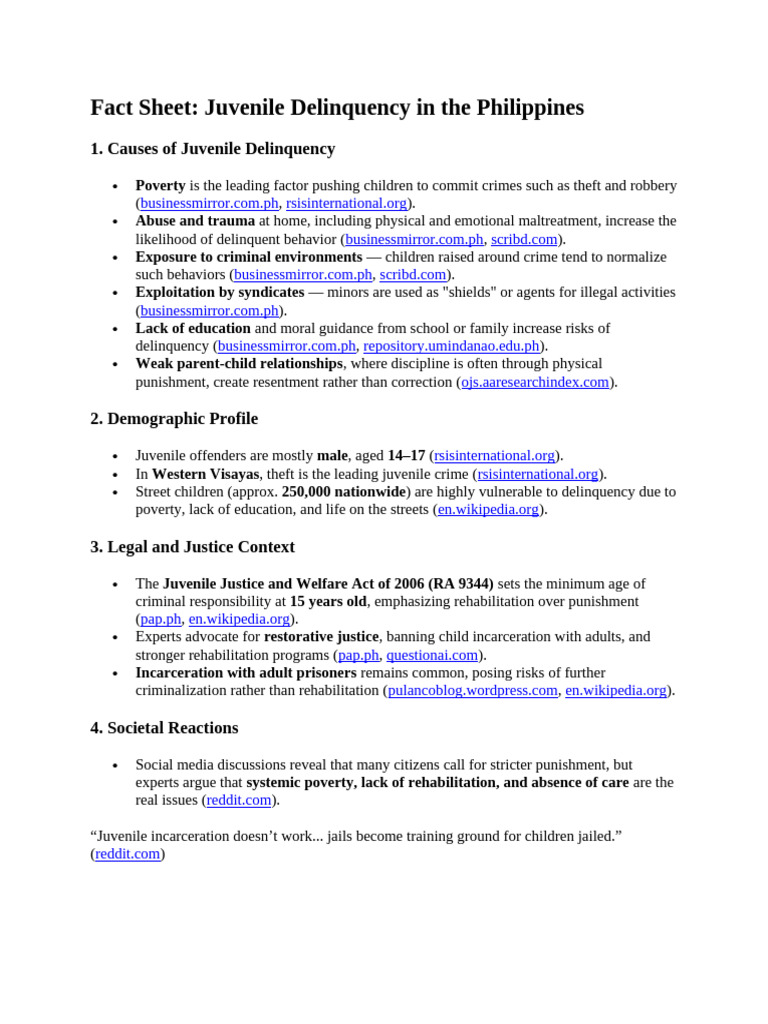 Fact Sheet Juvenile Editorial | PDF