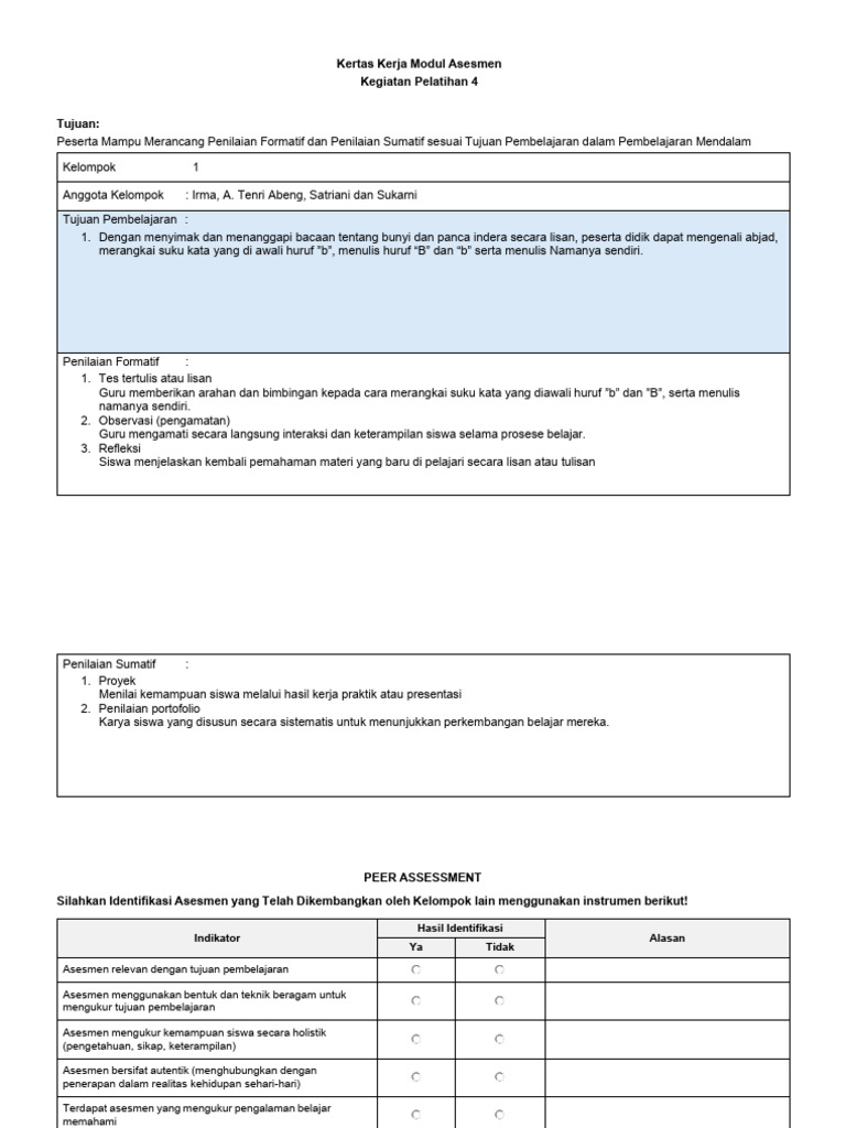 LK Modul 4 KP4 Asesmen PM | PDF