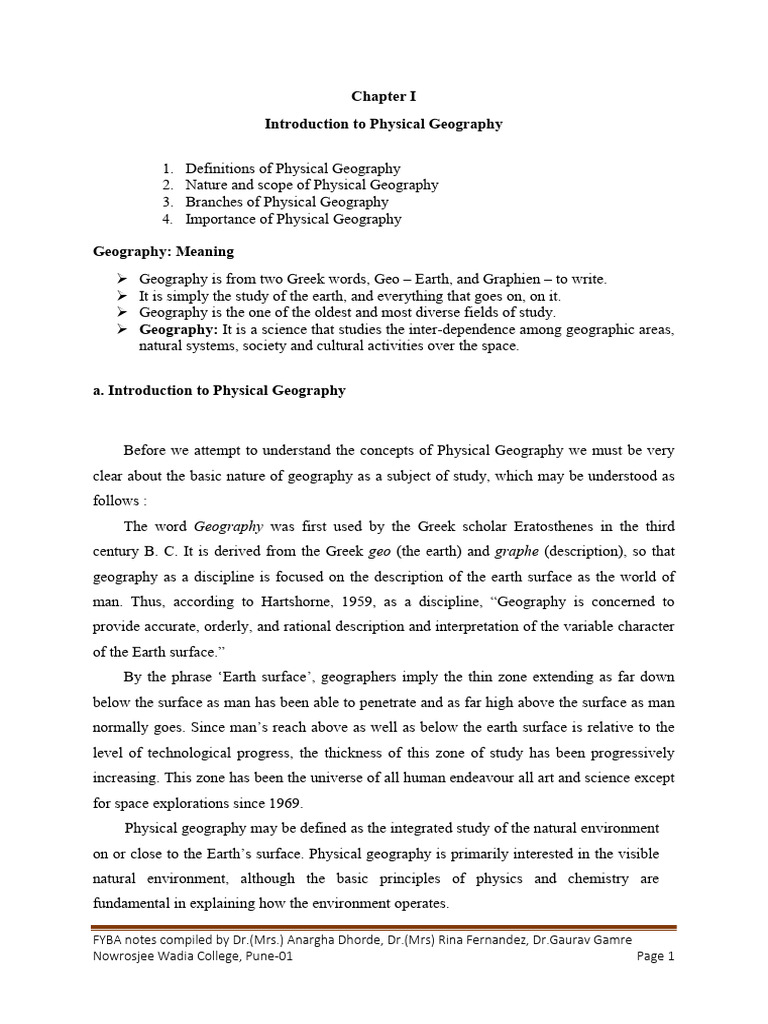 Chapter 1 Introduction To Physical Geography | PDF | Earth Sciences | Natural Environment