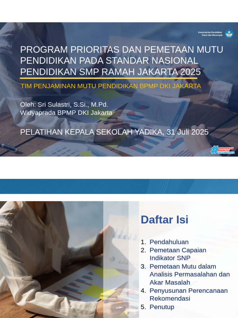 Program Prioritas & Pemetaan Mutu Pendidikan Pada SNP 2025 | PDF