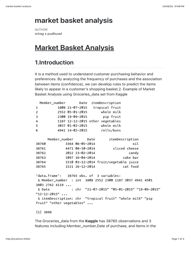 Market Basket Analysis Insights | PDF | Information Science | Applied ...