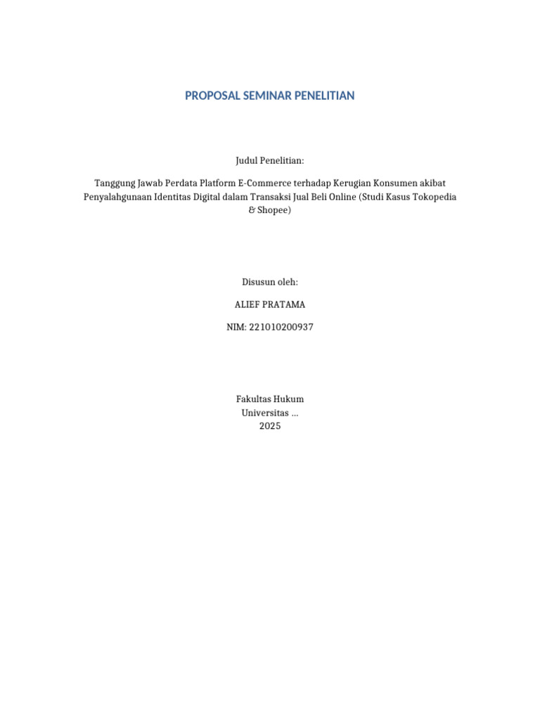 Proposal Sempro Alief Pratama Revisi | PDF