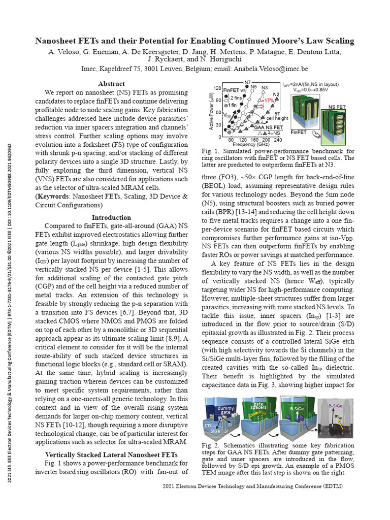 Nanosheet FETs: Advancing Moore's Law | PDF | Mosfet | Field Effect ...