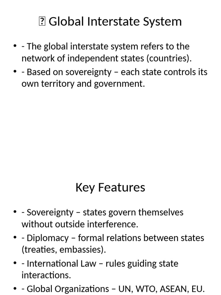 Global Interstate System Presentation | PDF
