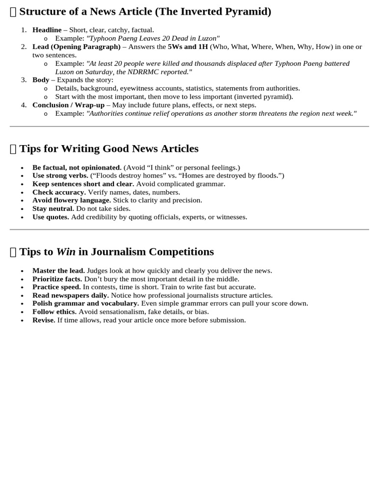 News Article Writing in the Philippines | PDF | Philippines
