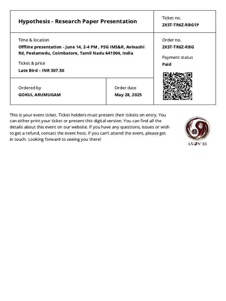 Hypothesis Research Paper Event Ticket | PDF