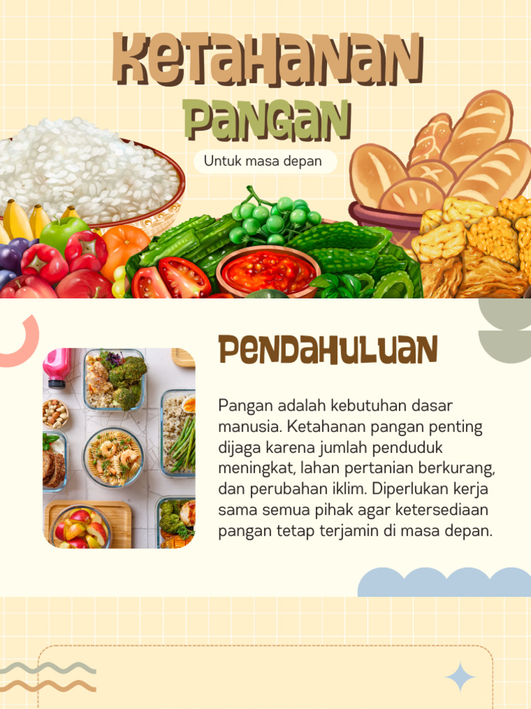 Presentasi Pendidikan Ketersediaan Pangan Kuning Pastel Ilustrasi ...