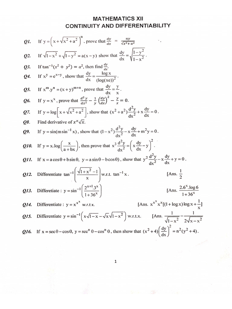 Continuity and Differentiability | PDF