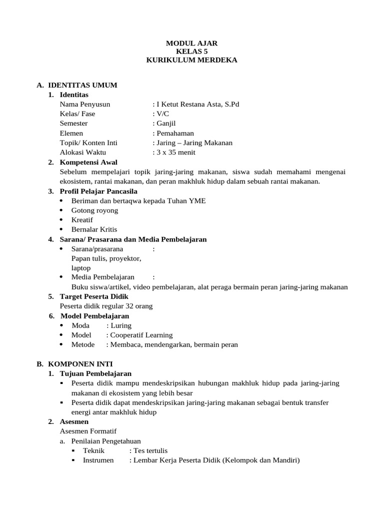 Modul Ajar RPP 2024 | PDF