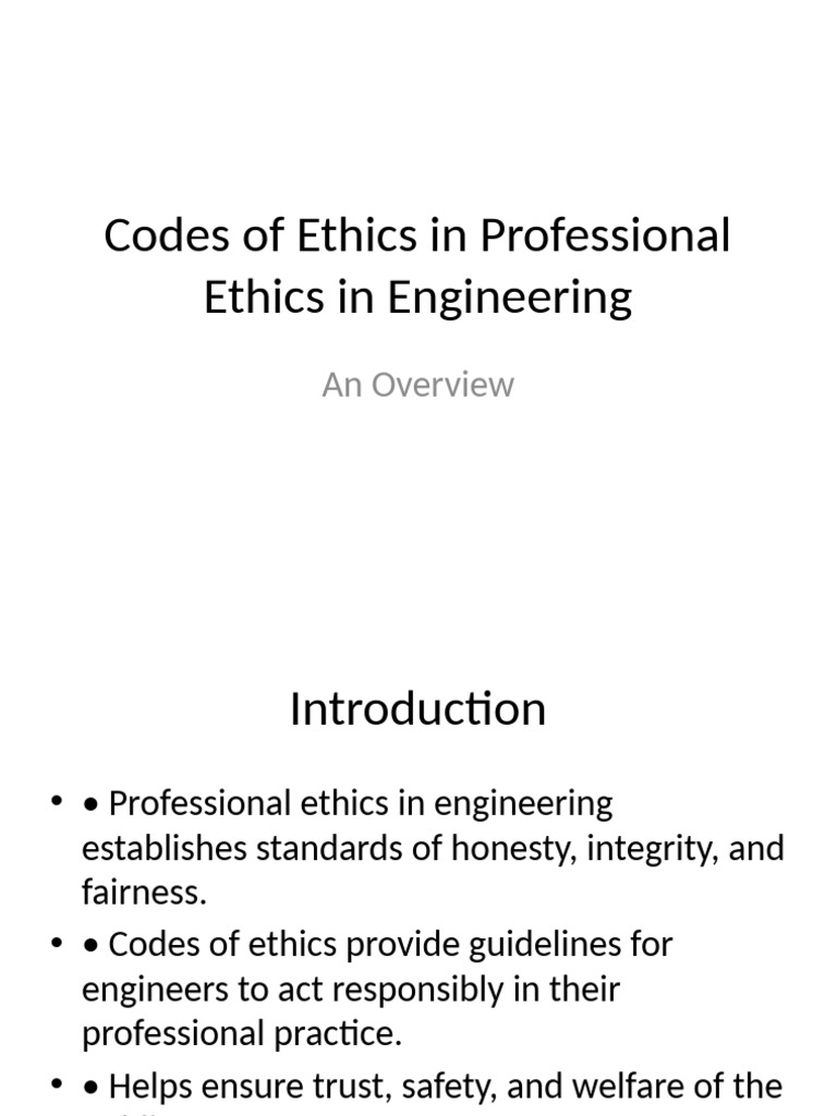 Codes of Ethics in Engineering | PDF