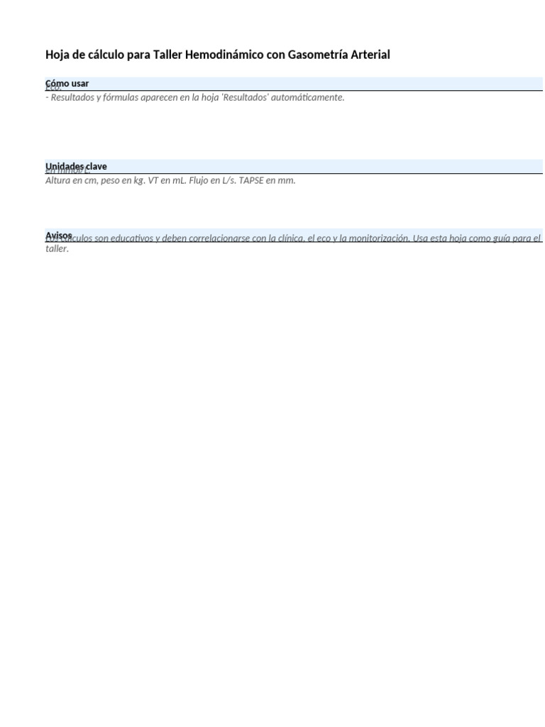 Taller Hemodinamico ABG | PDF | Fisiología