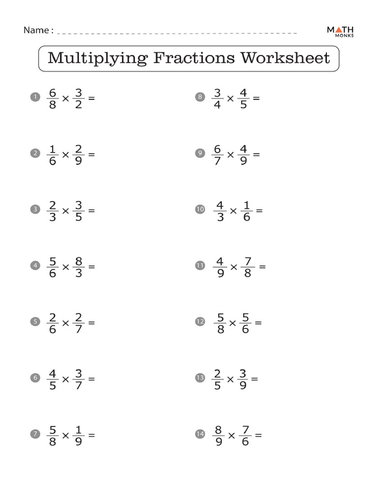 5th Grade Multiplying Fractions Worksheets | PDF