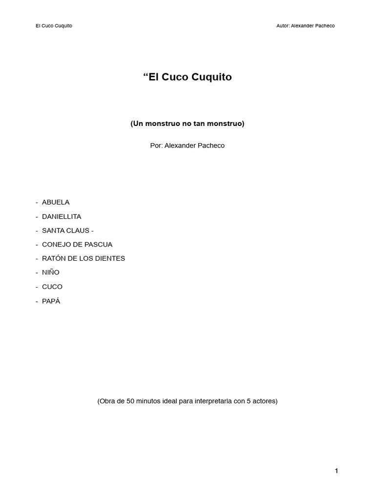 El Cuco Cuquito: Un Monstruo Amistoso | PDF