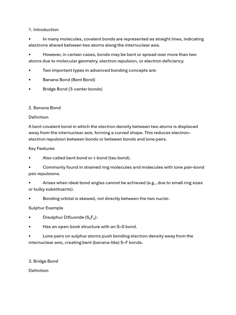 Banana and Bridge Bond Chemistry | PDF