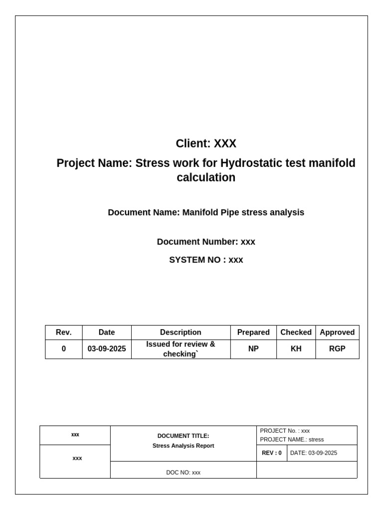Hydrostatic Test Pipe Stress Analysis | PDF | Pipe (Fluid Conveyance ...