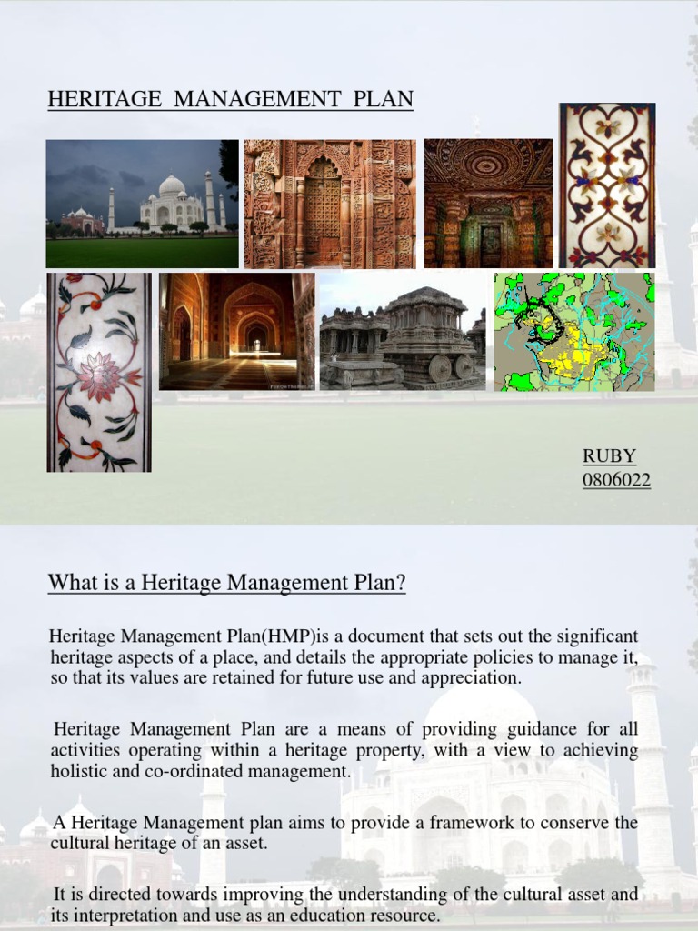 Heritage Management Plan: Ruby 0806022 | PDF | Cultural Heritage ...
