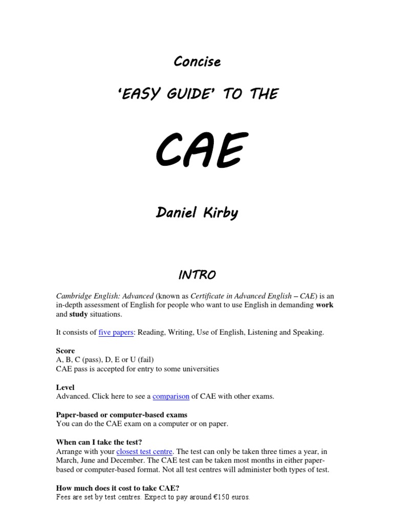 Concise Guide To The CAE | PDF | Test (Assessment) | Psychology