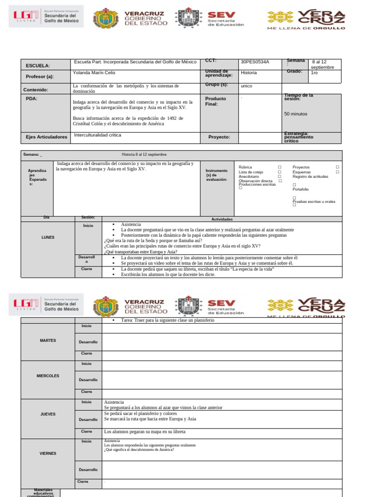 PLANE HISTORIA 1° | PDF