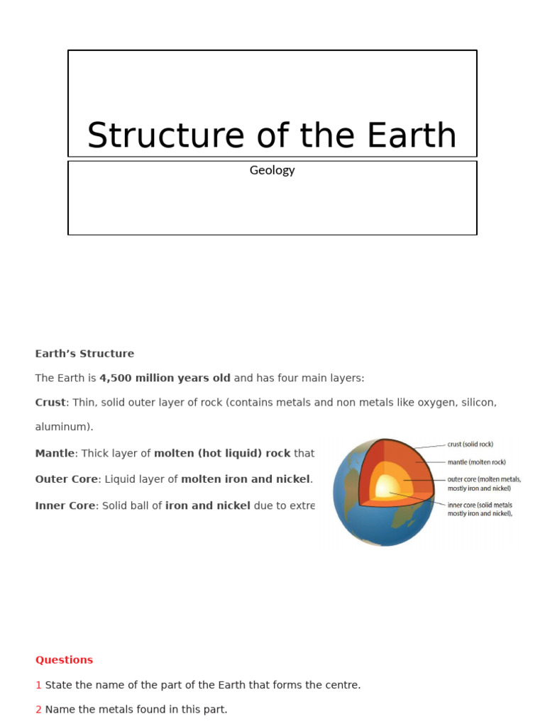 Earth's Layers and Plate Tectonics | PDF