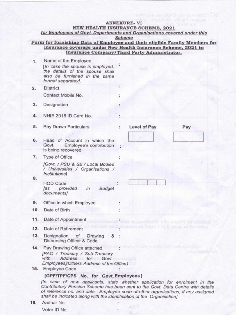 Nhis Form | PDF