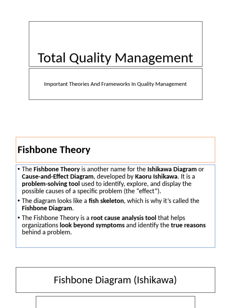 Total Quality Management Theories Explained | PDF | Six Sigma ...