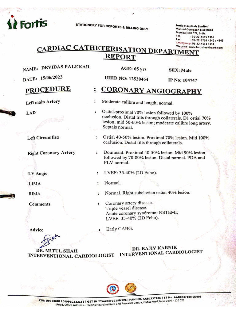 Devidas Angiography | PDF