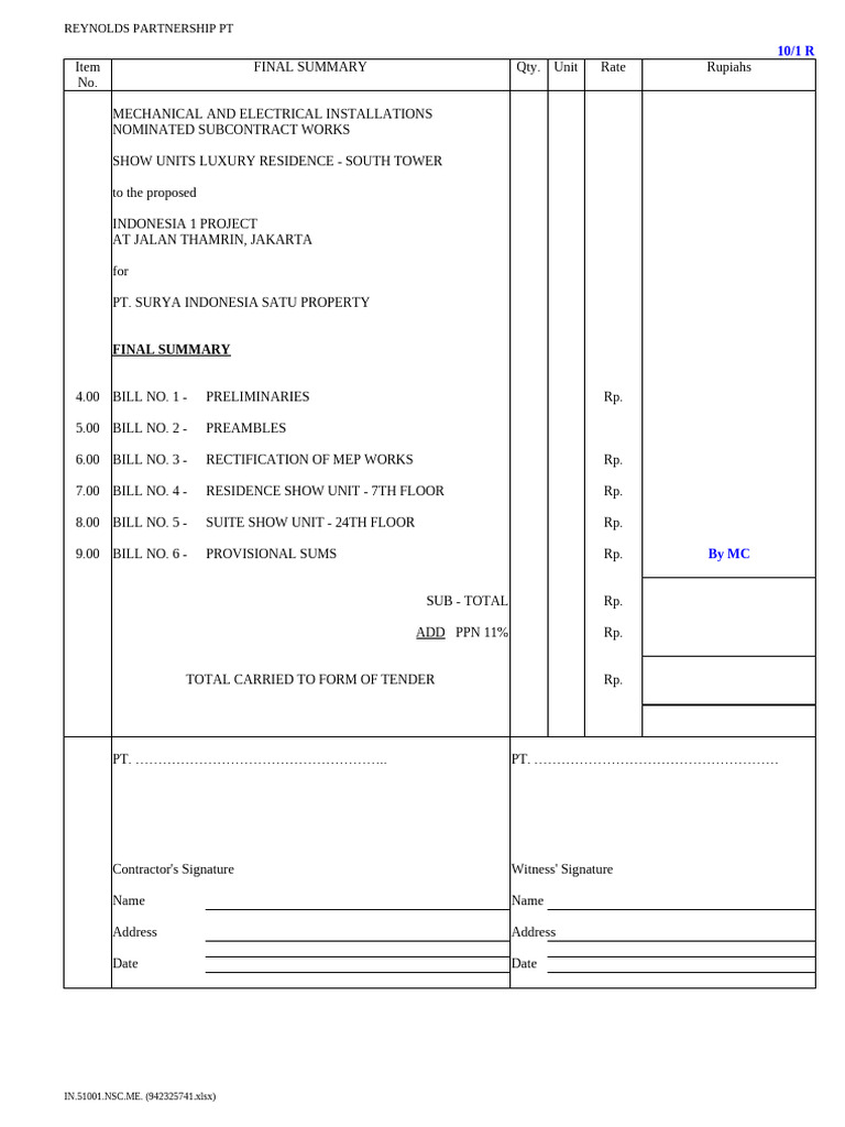MEP Installation Summary for Jakarta Project | PDF | Plumbing | Pipe ...
