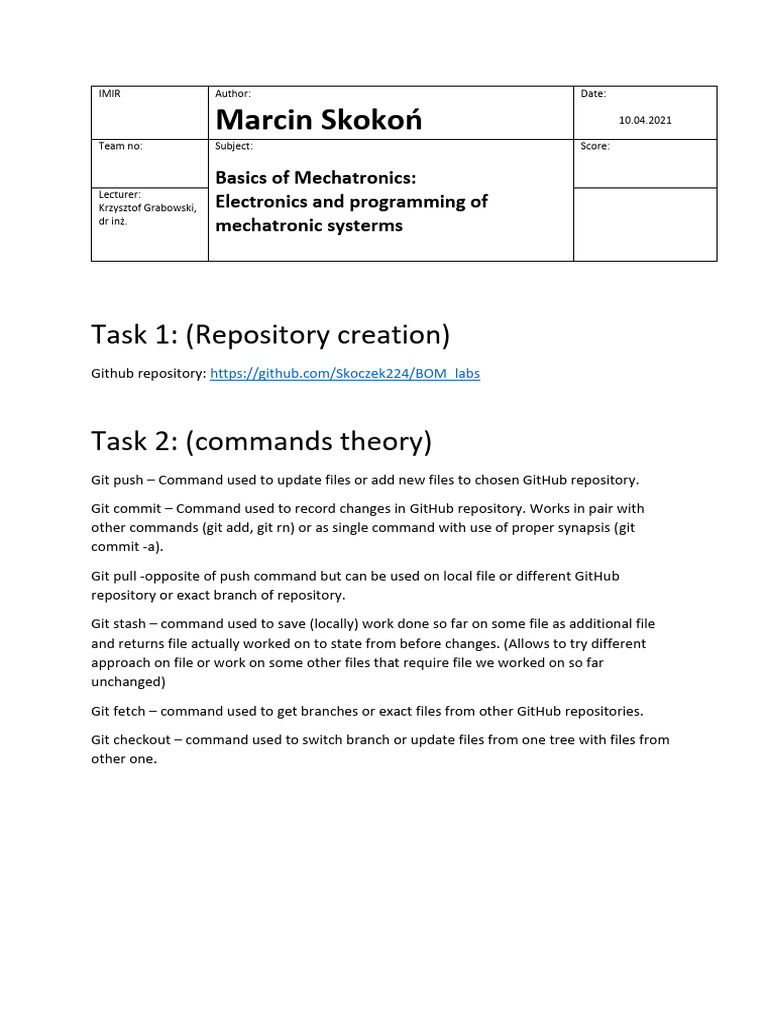 Mechatronics Basics: Electronics & Programming | PDF | Computer ...