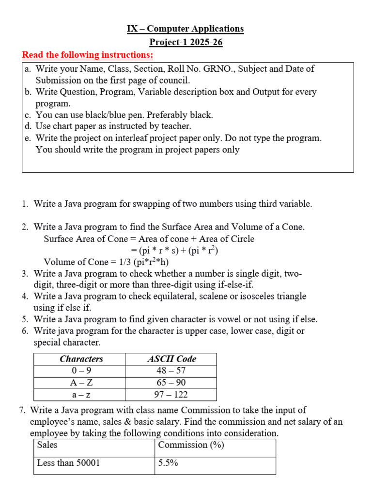 Java Programming Project Instructions | PDF | Taxes | Area